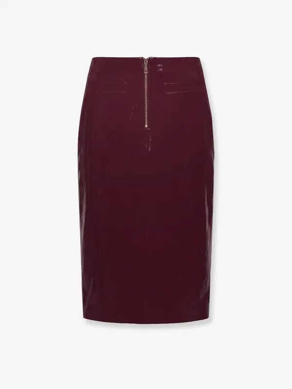SELF-PORTRAIT Vinyl Midi Skirt - Purple