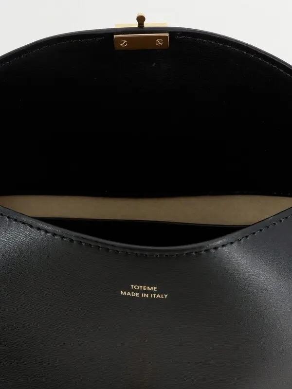TOTEME Hammered Leather T-lock Shoulder Bag - Black