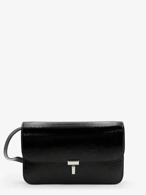 TOTEME Patent T-lock Crossbody Bag - Black
