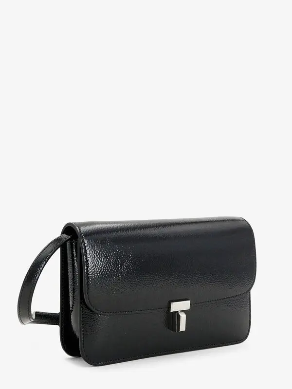 TOTEME Patent T-lock Crossbody Bag - Black
