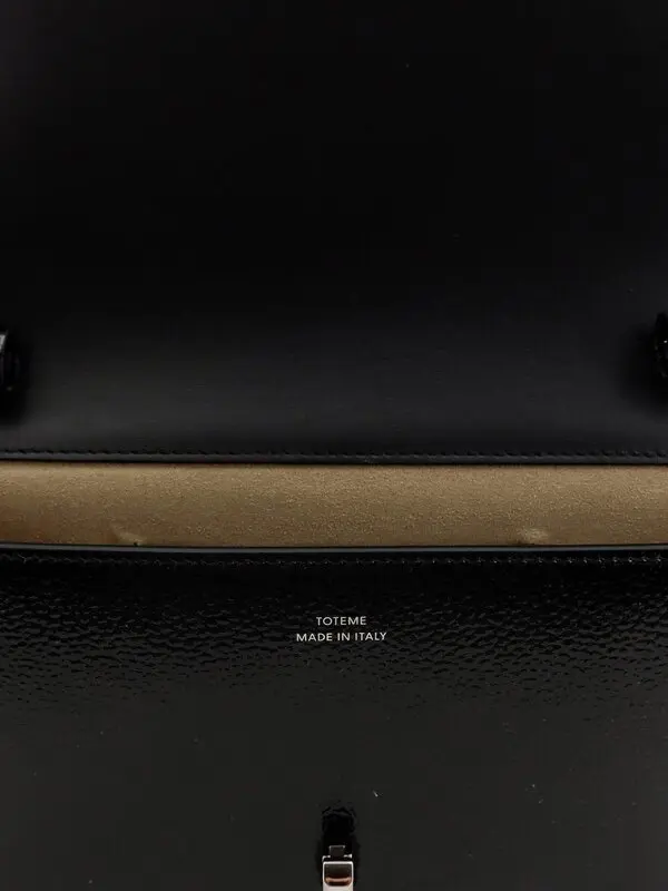 TOTEME Patent T-lock Crossbody Bag - Black