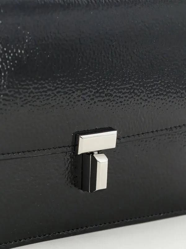 TOTEME Patent T-lock Crossbody Bag - Black