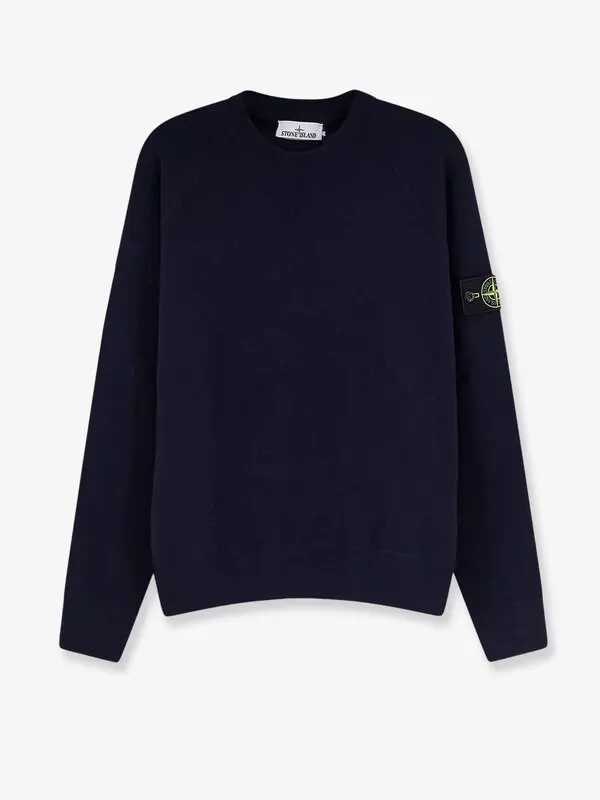 Stone Island Cotton Sweater With Side Logo Patch - Multicolor