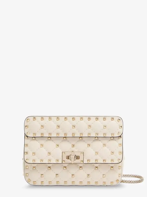 Valentino Garavani Rockstud Spike Leather Shoulder Bag With Iconic All-over Studs - Multicolor