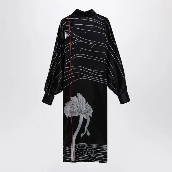 FERRAGAMO Silk Satin Midi Dress