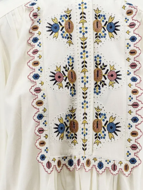 Isabel Marant Étoile Marant Monique Viscose Blend Shirt With Embroidery - Cream