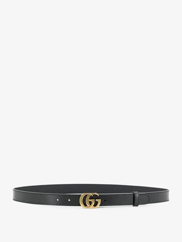 Gucci Cut Gg Marmont Leather Belt - Black
