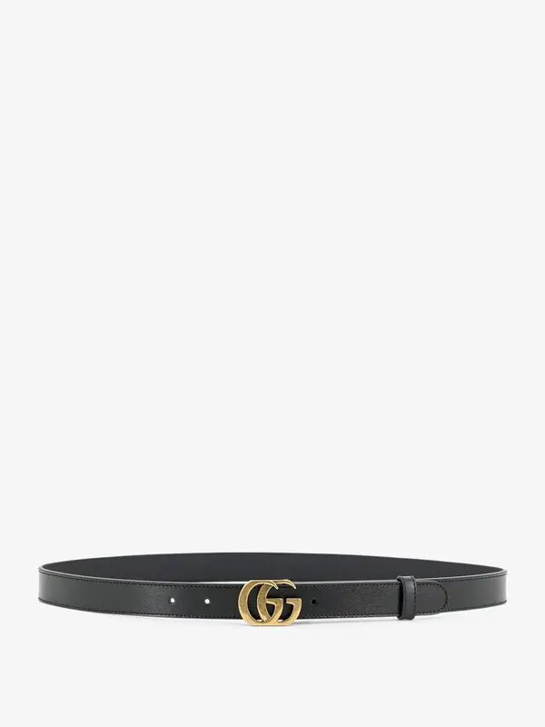 Gucci Cut Gg Marmont Leather Belt - Black