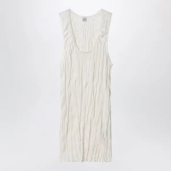 TOTEME Long Light Apricot Crinkled Knit Top - Orange