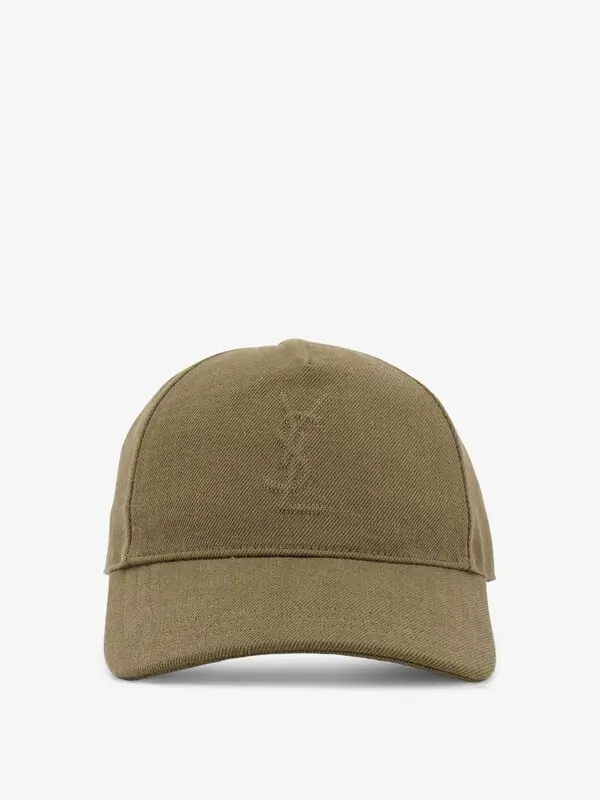 Saint Laurent Cassandre Logo Denim Hat - Brown