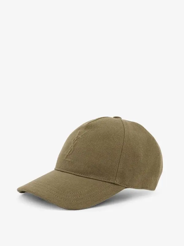 Saint Laurent Cassandre Logo Denim Hat - Brown