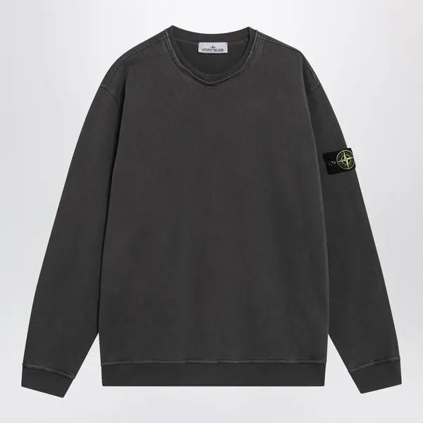 Stone Island Crewneck Sweatshirt In Slub Cotton, Grey - Gray