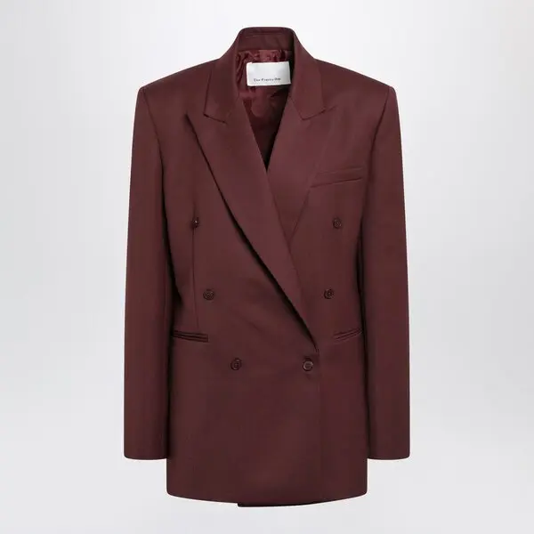 THE FRANKIE SHOP Monterey Burgundy Structured Wool-blend Jacket - Red