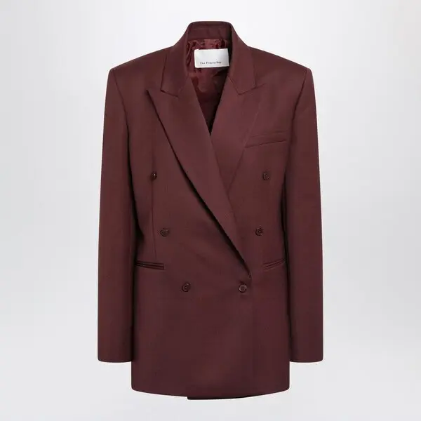 THE FRANKIE SHOP Monterey Burgundy Structured Wool-blend Jacket - Red