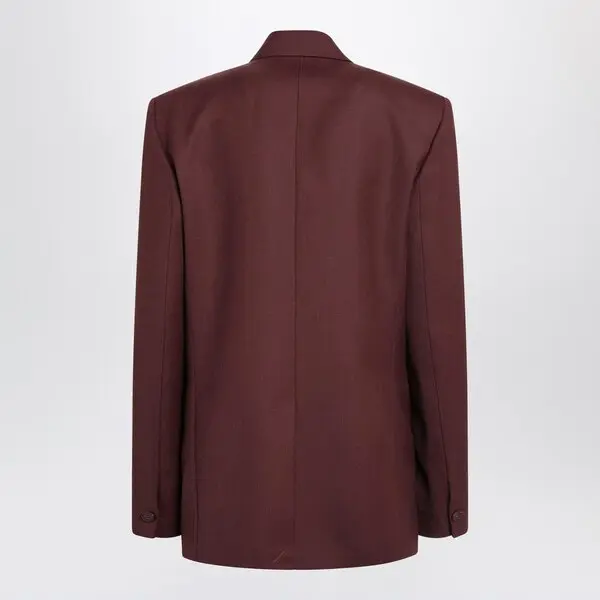 THE FRANKIE SHOP Monterey Burgundy Structured Wool-blend Jacket