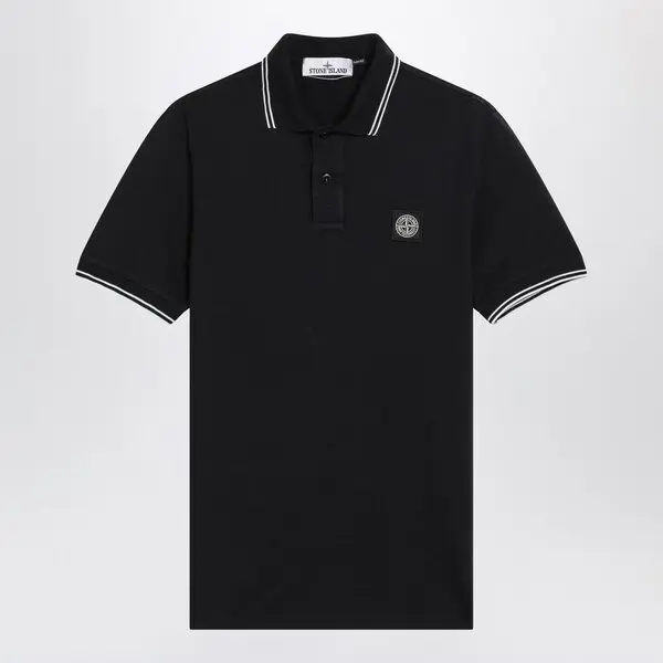 Stone Island Polo Shirt With Compass Patch - Blue