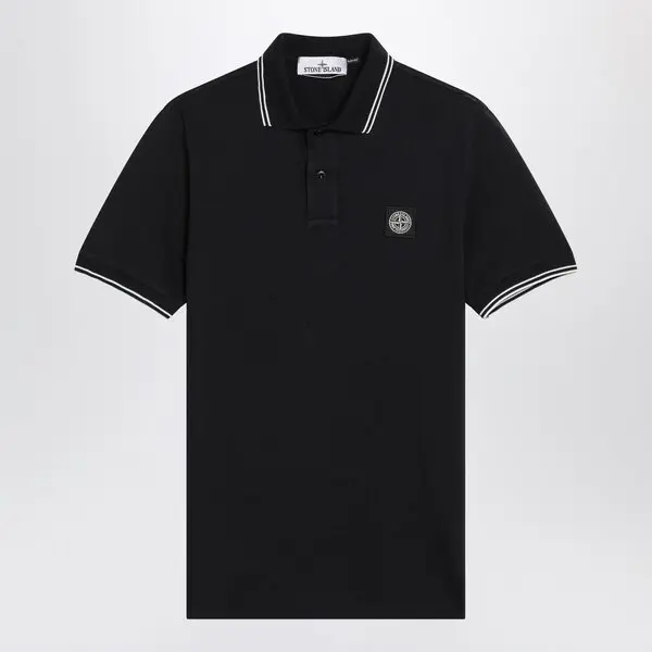 Stone Island Polo Shirt With Compass Patch - Blue