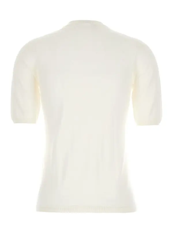 Max Mara Gerico' Crewneck Sweater With Short Sleeves In Wool - White