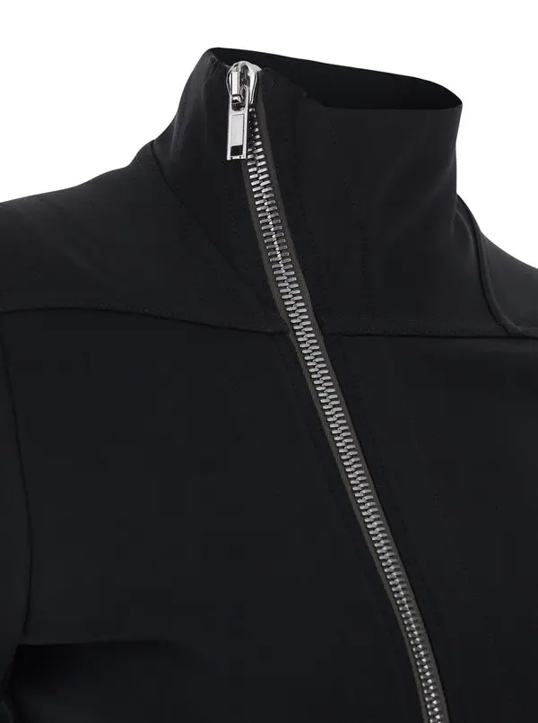 Rick Owens Gary Jacket With High Collar And Asymmetrical Zip Closure In Black Viscose Blend For - Multicolor