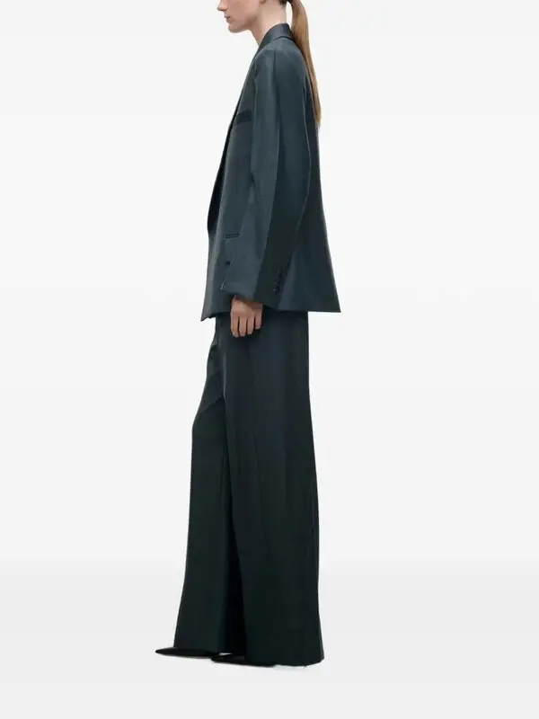 Victoria Beckham Petrol-blue Blazer With Peak Lapels