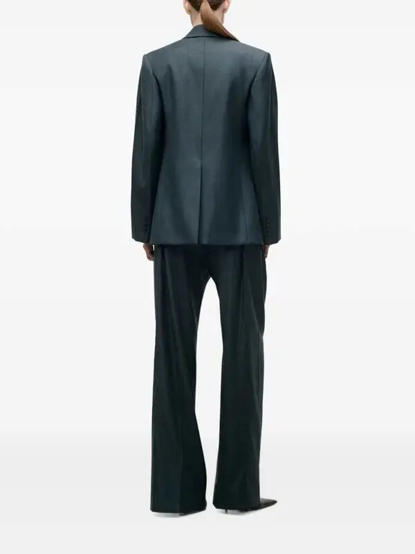 Victoria Beckham Petrol-blue Blazer With Peak Lapels