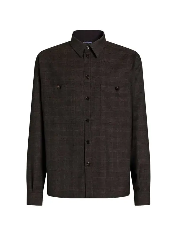 Dolce & Gabbana Glen Plaid Shirt - Brown