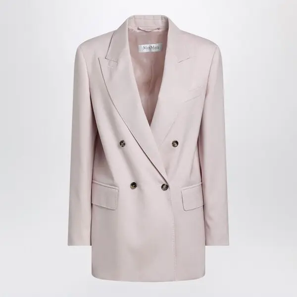 Max Mara Dusty Beige Double-breasted Wool-blend Jacket