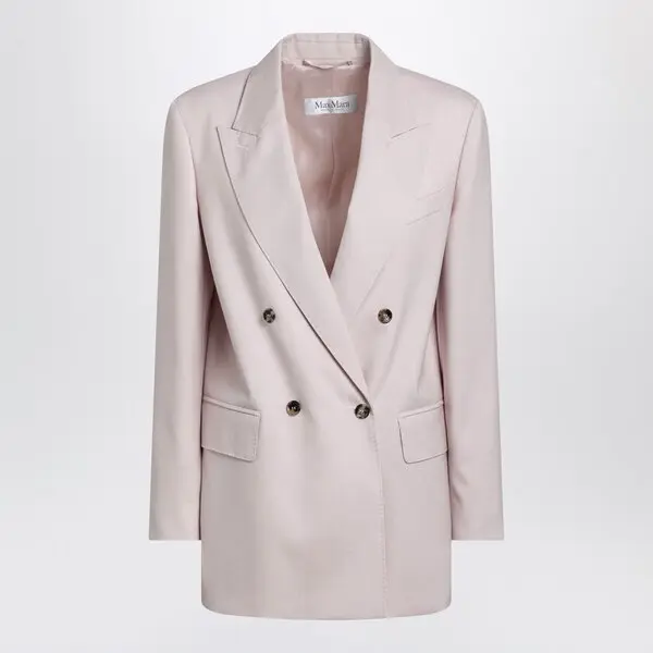 Max Mara Dusty Beige Double-breasted Wool-blend Jacket - Pink