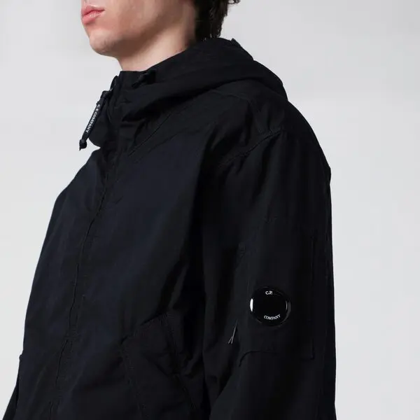 C.P. COMPANY Flatt Nylon Hooded Jacket Total Eclipse