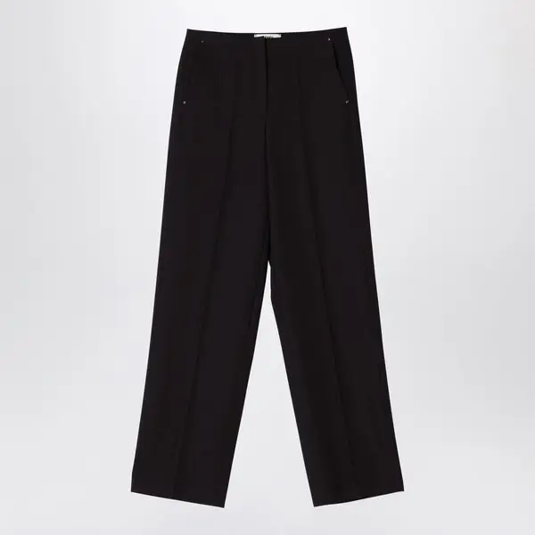Fendi Dark Grain De Poudre Wool Trousers - Purple