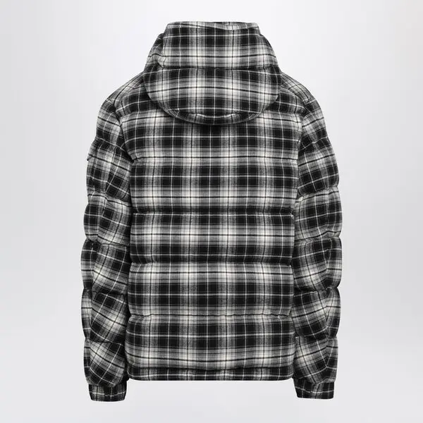 Moncler Ivory Check-pattern Down Jacket - Black