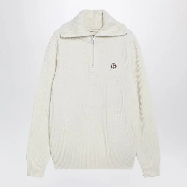 Moncler Ribbed Wool Jumper - Cream