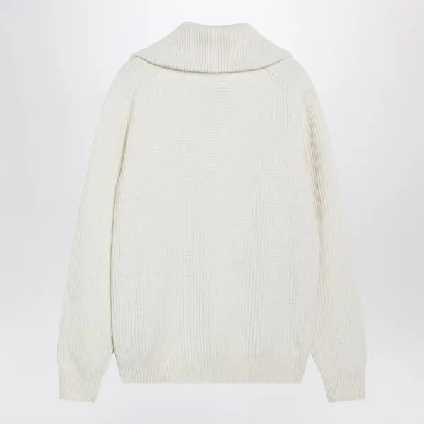 Moncler Ribbed Wool Jumper - Cream