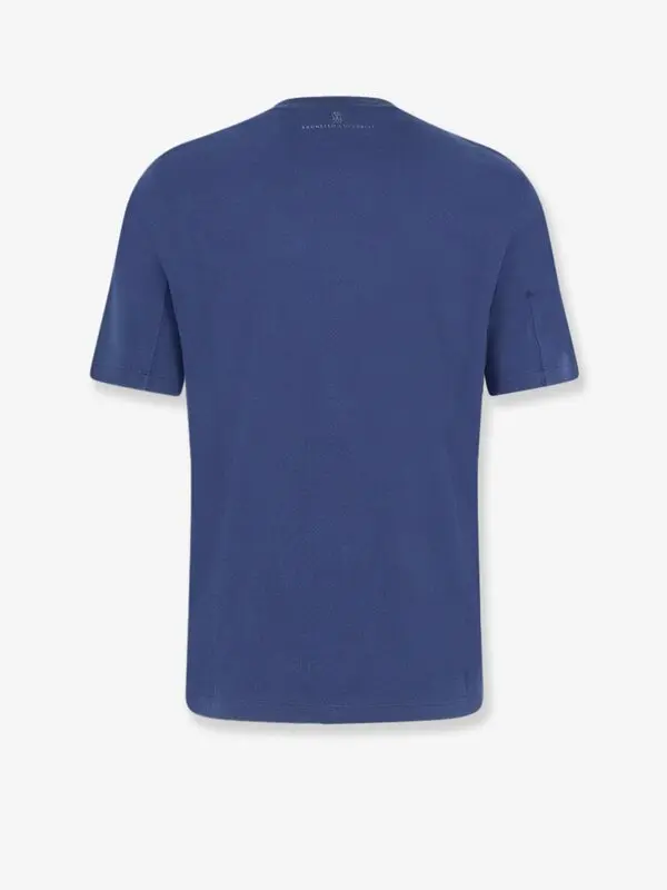 Brunello Cucinelli Cotton T-shirt With Front Embroidery - Multicolor