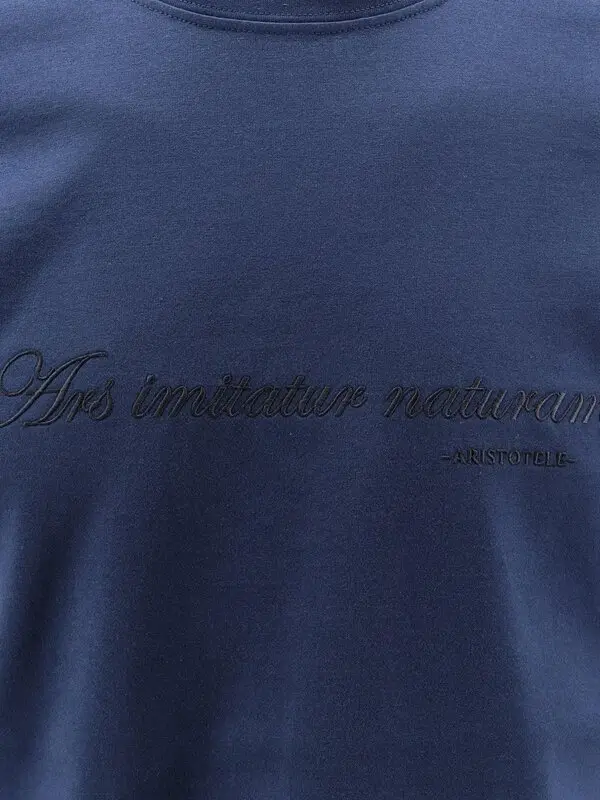Brunello Cucinelli Cotton T-shirt With Front Embroidery - Multicolor