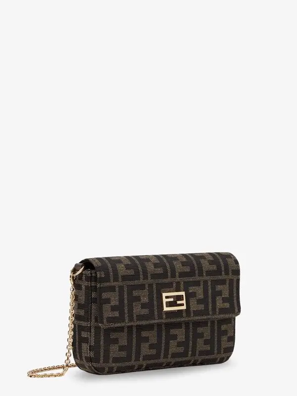 Fendi Wallet On Chain Tube Ff Zucca Fabric Crossbody Bag - Multicolor