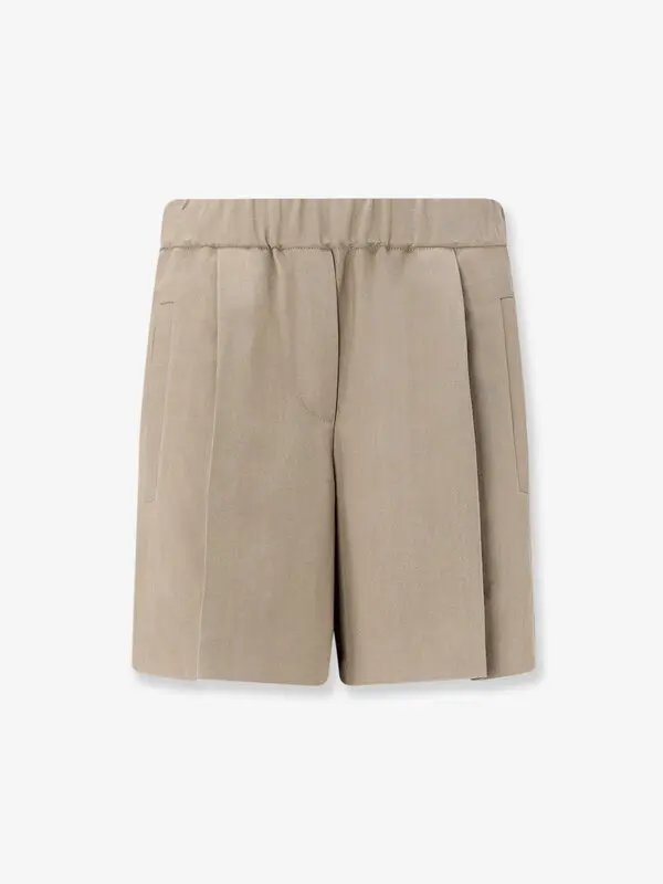 Brunello Cucinelli Viscose And Linen Blend Bermuda Shorts