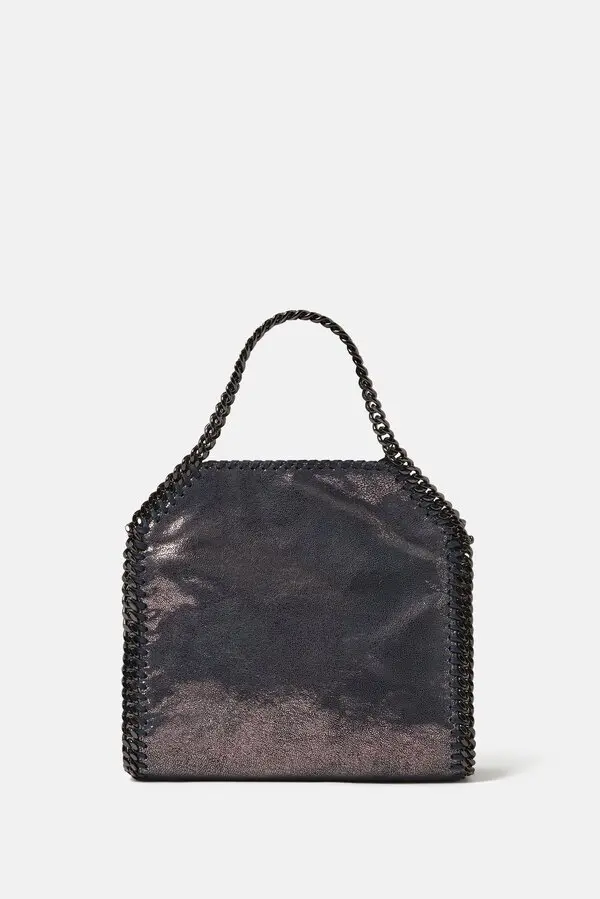 Stella McCartney Borsa Falabella Mini Tote Eco Shiny Dotted Chamois - Blue