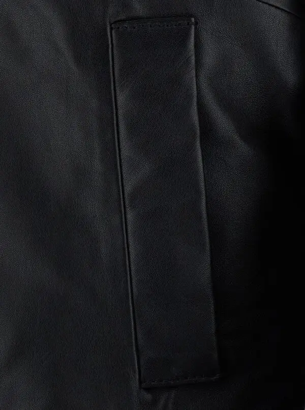 ROTATE BY BIRGER CHRISTENSEN Jacket In Black Lamb Leather With Collar And Long Sleeves For