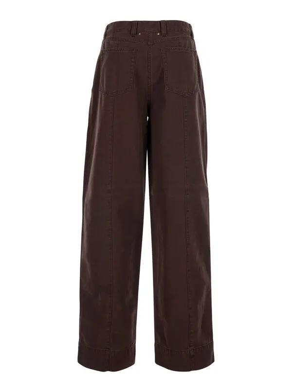 GOLDEN GOOSE Brown Pants With Patch Pockets In Cotton For