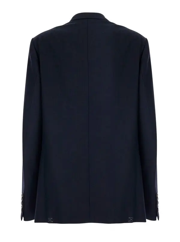 Dries Van Noten Barrysta Emb Jacket With Tech Fabric Embroidery Blue