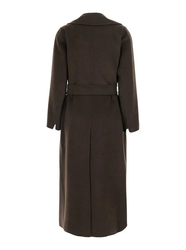Max Mara S Pace Coat With Collar And Long Sleeves In Brown Fabric - Multicolor