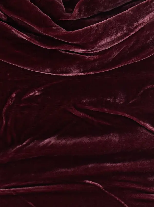 ROTATE BY BIRGER CHRISTENSEN Bordeaux Long Sleeveless Dress With Ruffles In Velvet For - Multicolor