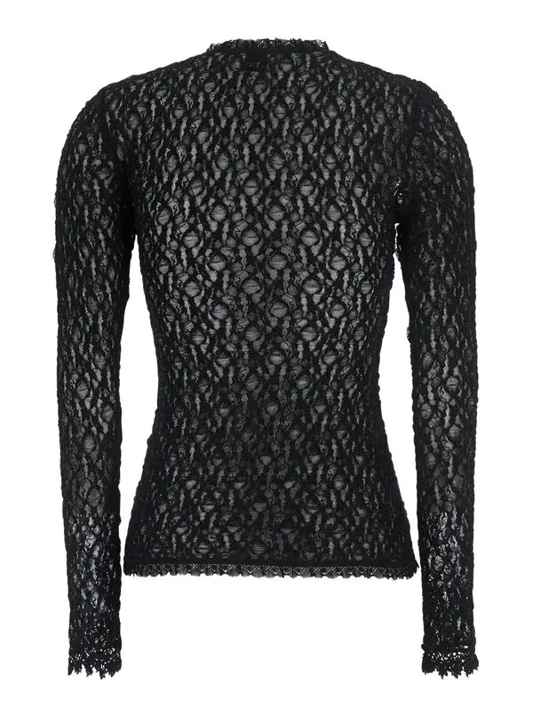 Isabel Marant Étoile Brany' Top With All-over Lace Trim In Cotton Blend For - Black
