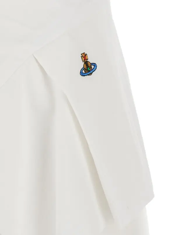 VIVIENNE WESTWOOD White Top With Button Closure And Logo On The Front In Cotton For - Multicolor