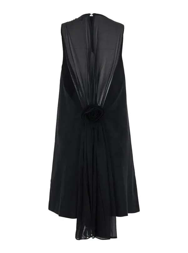 ROTATE BY BIRGER CHRISTENSEN Black Mini Dress With A-line Design And Back Closure In Tech Fabric