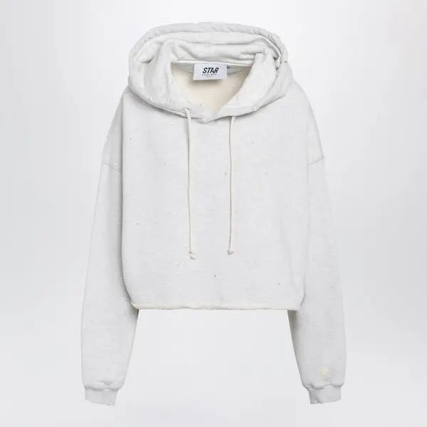 GOLDEN GOOSE Star Sweatshirt With Crystal Embroidery In Grey Cotton - Gray