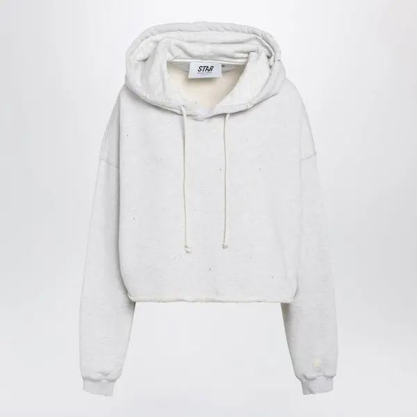 GOLDEN GOOSE Star Sweatshirt With Crystal Embroidery In Grey Cotton - Gray
