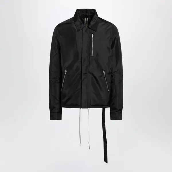 Rick Owens Padded Jacket With Hidden Front Zip In Nylon - Black