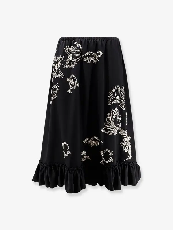 Dries Van Noten Samila Skirt With Rhinestones - Black